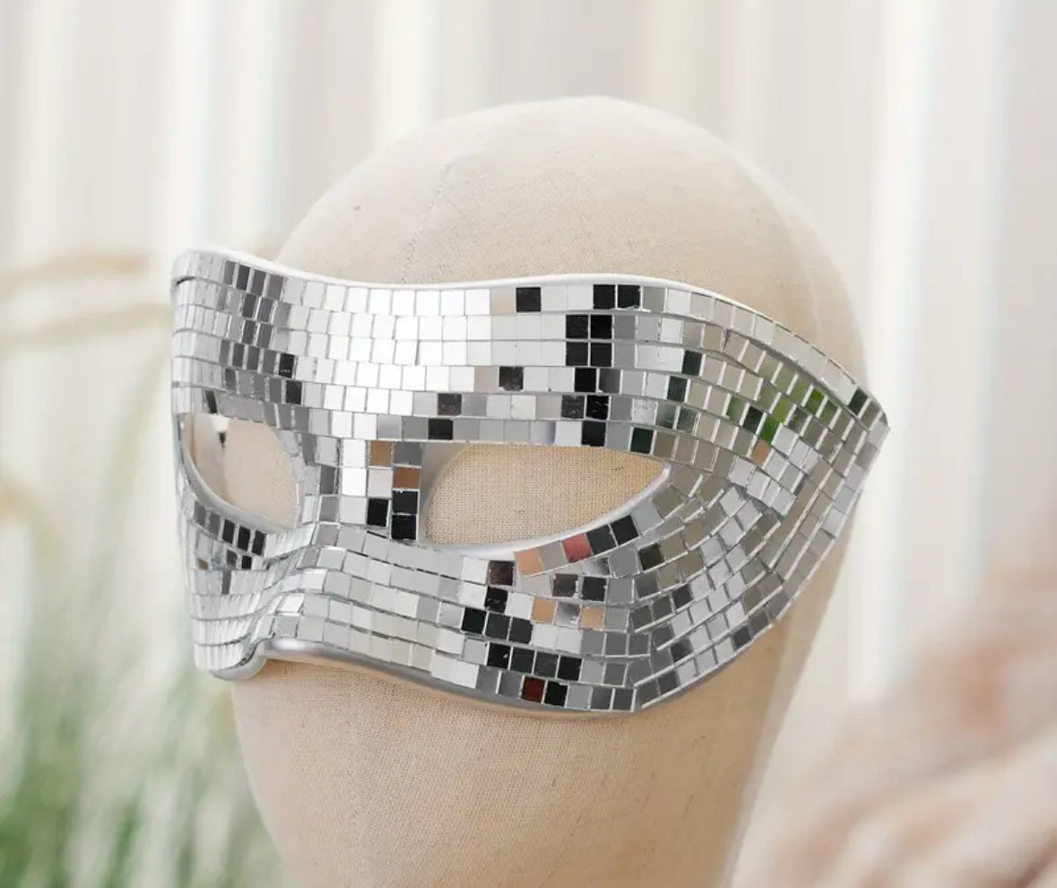 Silver Disco Ball Mask | LAVISH NY | ACCESSORIES | OUTFAIR